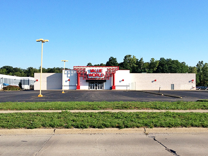That red and white facade is like a beacon calling all bargain hunters to retail paradise.