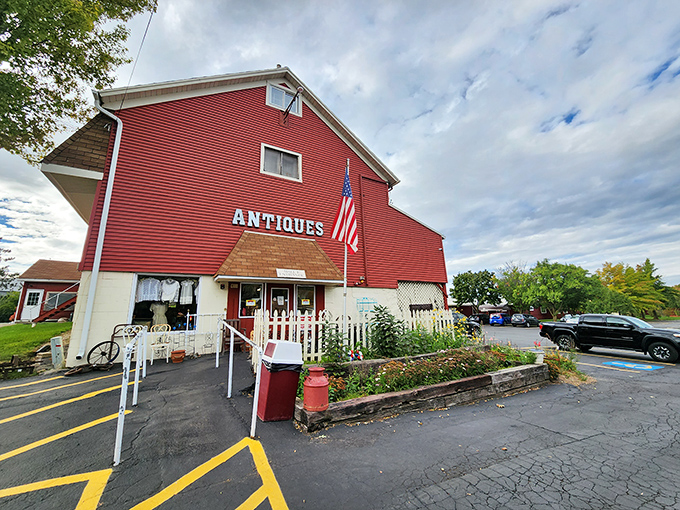 American flags and vintage signs create the perfect backdrop for discovering pieces of our nation's history.