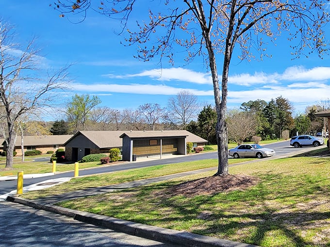 That community building that looks suspiciously like someone's grandparent's ranch house? Pure Americana&mdash;where town business happens without pretension.