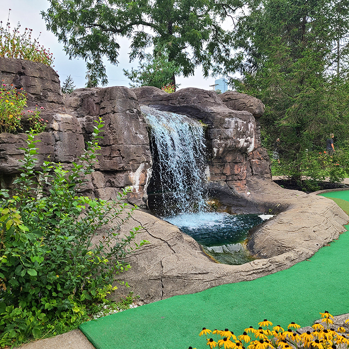 Who says retirement means slowing down? Adventure Golf at Rempel's Grove combines whimsical water features with gentle competition for all ages.