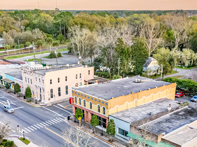 Downtown Newberry from above reveals the perfect small-town layout&mdash;close enough to walk everywhere, far enough from your in-laws to maintain sanity.