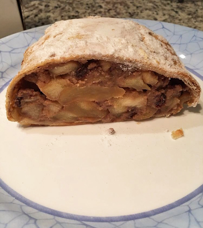 Apple strudel that achieve the impossible &ndash; perfectly crisp outside, cloud-soft inside. The holy grail of apple strudel!