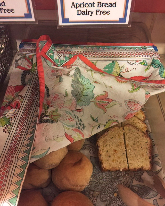 Apricot bread nestled in colorful cloth&mdash;like receiving a delicious gift from a grandmother who knows exactly what comfort food should taste like.