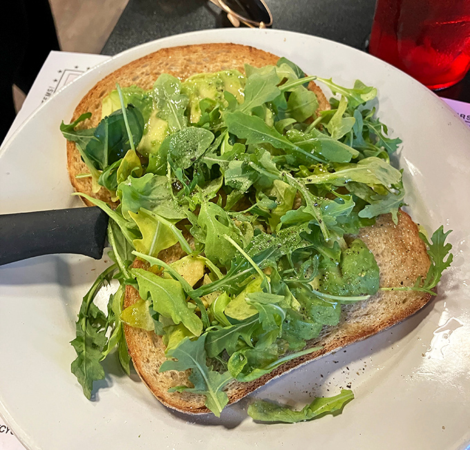 Avocado toast gets the Pennsylvania treatment &ndash; a mountain of peppery arugula atop creamy avocado that would make millennials and boomers equally swoon.