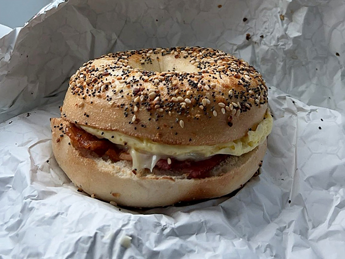 When your bagel looks this perfect, you know someone truly cares about their breakfast craft.