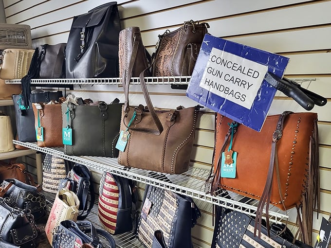 Not just any handbags&mdash;these are "Concealed Gun Carry Handbags," proving Florida flea markets truly have something for everyone's unique lifestyle needs.