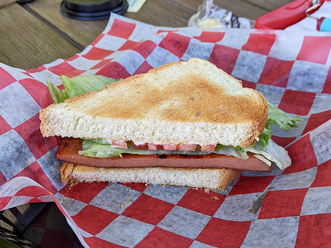 The bologna sandwich that time forgot, gloriously resurrected. Proof that sometimes the simplest childhood memories make the most satisfying adult indulgences.