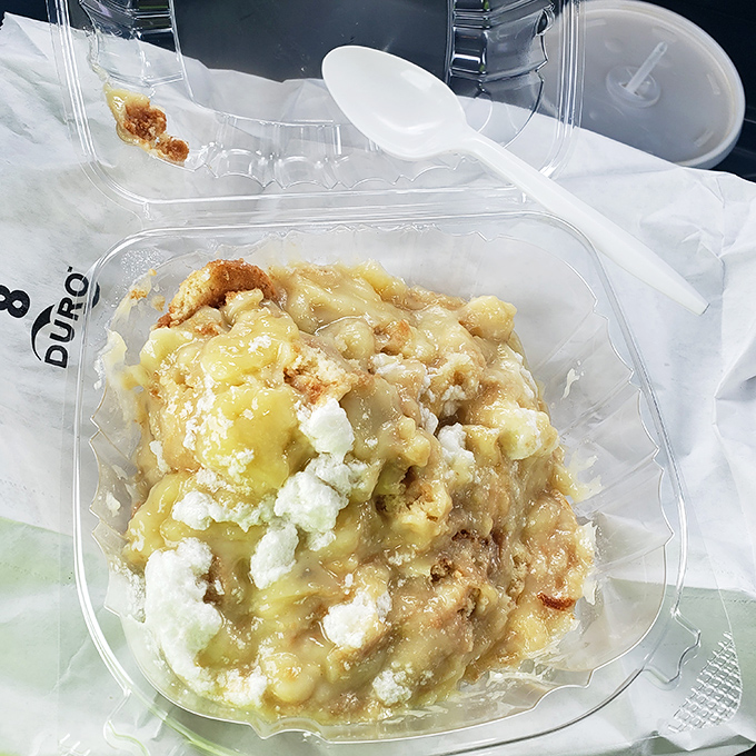 Banana pudding that would make your grandmother both proud and jealous&mdash;creamy, sweet comfort in a plastic container that somehow tastes like childhood memories.