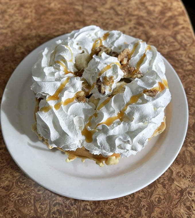 5. banana walnut caramel waffle