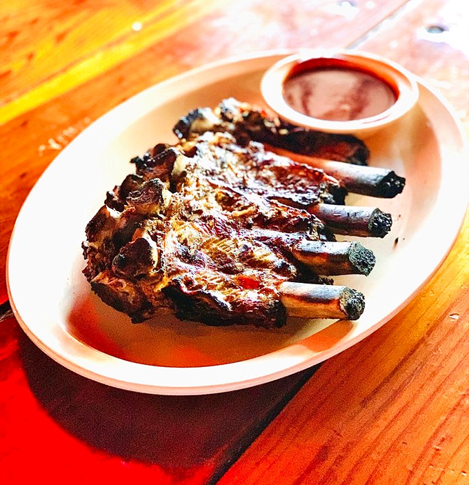These beef ribs aren't just fall-off-the-bone tender; they're practically jumping into your mouth. The sauce cup seems almost ceremonial&mdash;these beauties stand alone.
