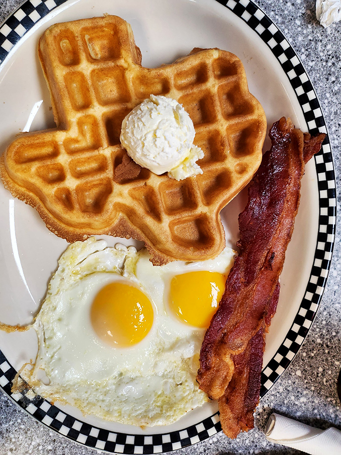 Texas pride never tasted so good. This waffle doesn't just look like the Lone Star State&mdash;it tastes like morning victory with a side of bacon.