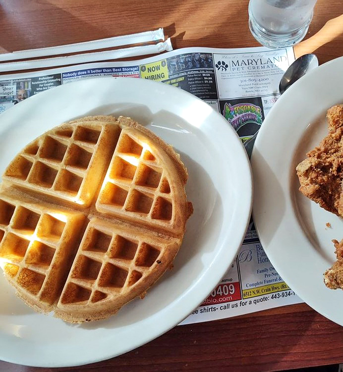 Belgian waffles so perfect, they'd make Brussels jealous of Crofton's breakfast game.