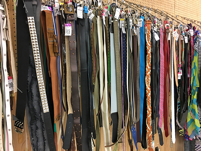 The belt section resembles a leather rainbow &ndash; from classic brown to wild patterns that would make Elvis raise an approving eyebrow.