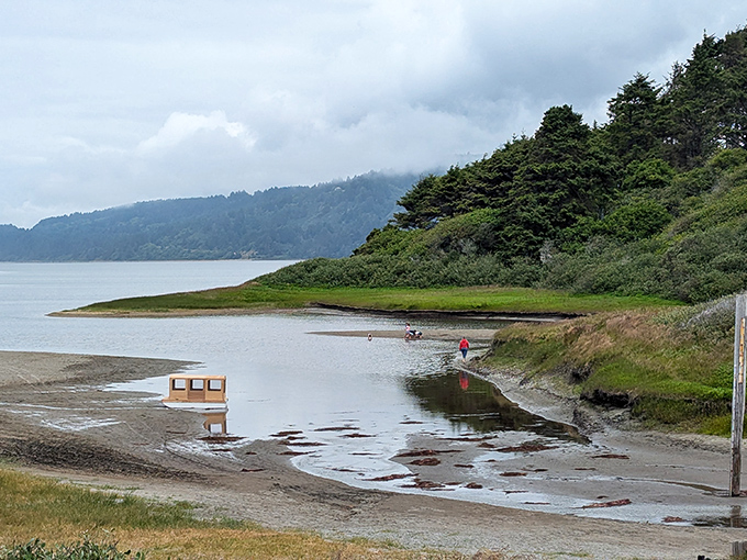 Big Lagoon's tranquil waters offer the perfect counterpoint to the dramatic Pacific, like nature's own infinity pool.