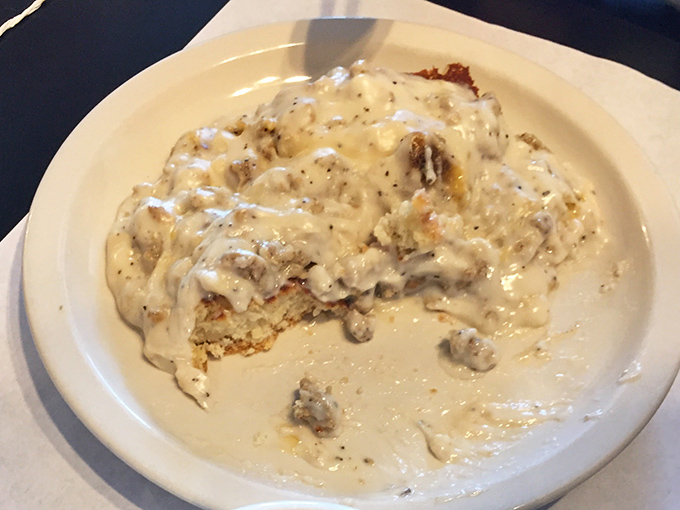 Biscuits and gravy that would make your grandmother both proud and jealous&mdash;a creamy, peppery blanket of comfort food perfection.