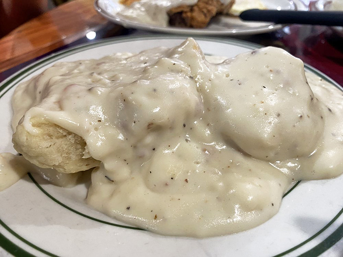 These biscuits and gravy aren't just a breakfast – they're an edible hug from the Central Valley, generous enough to share but too good to actually do so.