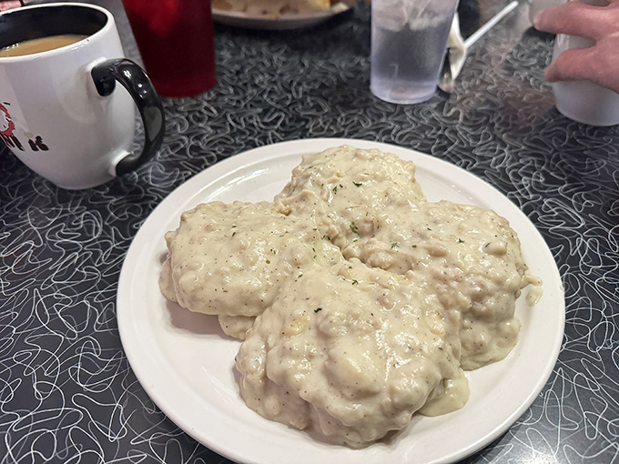 These biscuits and gravy aren't just a side dish&mdash;they're the main event. Comfort food that hugs you from the inside.