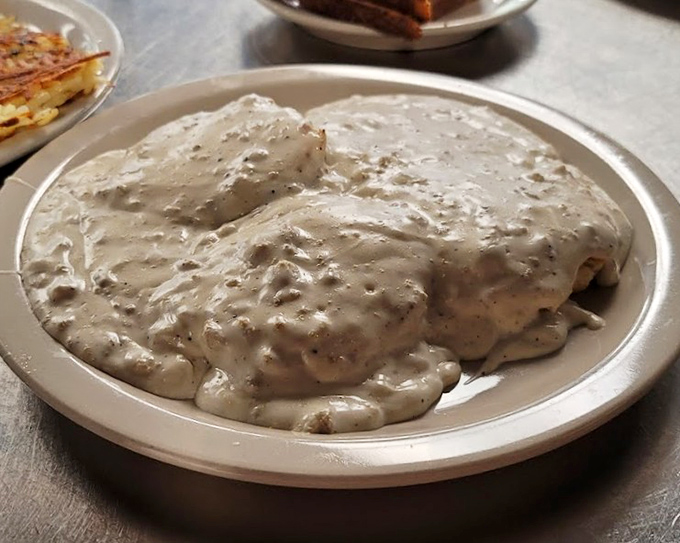 Biscuits and gravy so comforting, they could end international conflicts. This plate doesn't just feed your body&mdash;it hugs your soul.