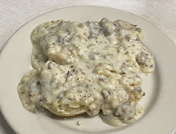 Biscuits and gravy: where Southern comfort meets Midwestern hospitality. This plate doesn't just feed your body&mdash;it hugs your soul.