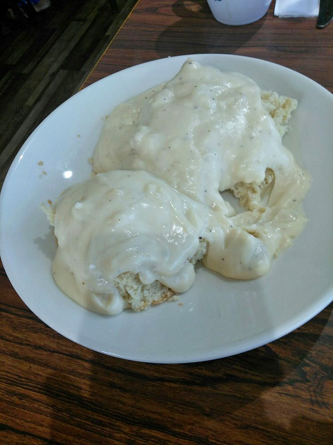 Biscuits swimming in creamy sausage gravy&mdash;the breakfast equivalent of a warm hug from your favorite grandma on a chilly morning.