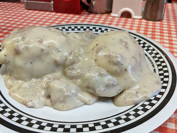 Biscuits and gravy so authentic they deserve their own Ohio historical marker. That creamy blanket of sausage gravy isn't just a topping&mdash;it's a hug on a plate.