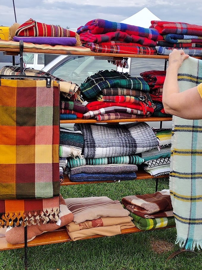 Wisconsin winters demand serious blankets. This kaleidoscope of vintage wool plaids offers warmth with a side of midcentury style and camp nostalgia.