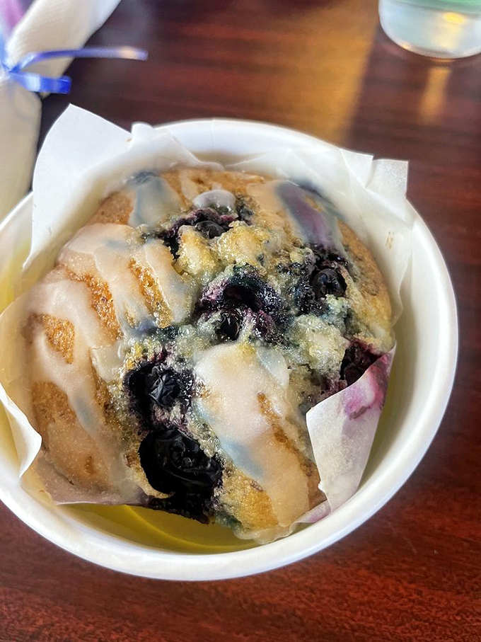 This blueberry muffin isn't just having a good day&mdash;it's having the best day, with berries bursting through like nature's fireworks.