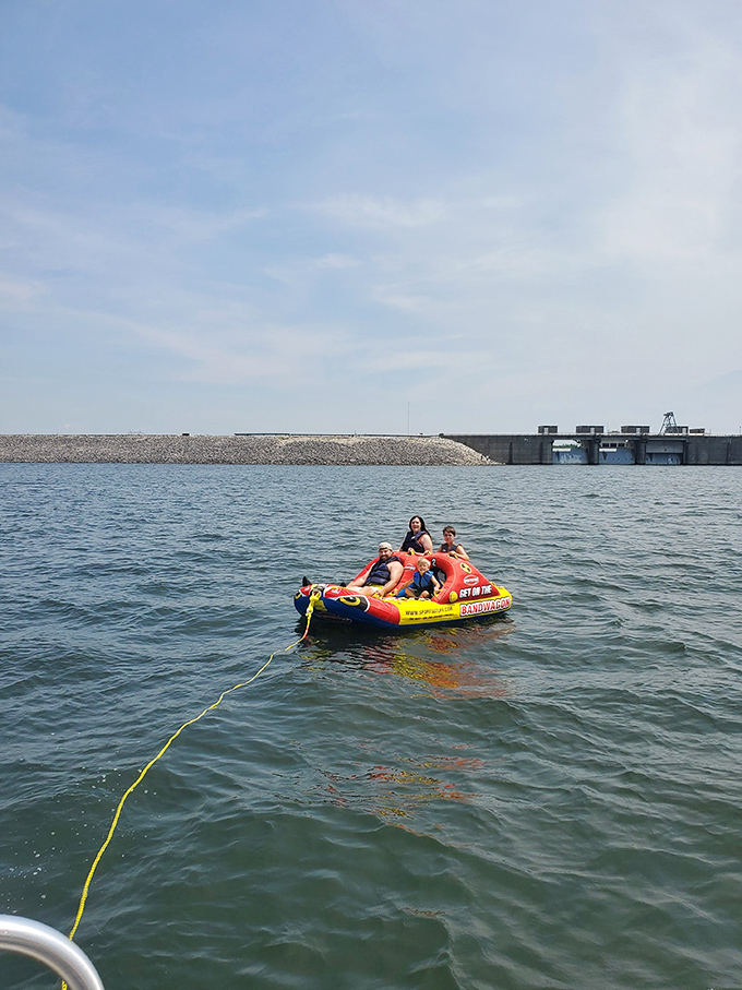 Nothing says "living your best life" quite like being pulled behind a boat while questioning your life choices.