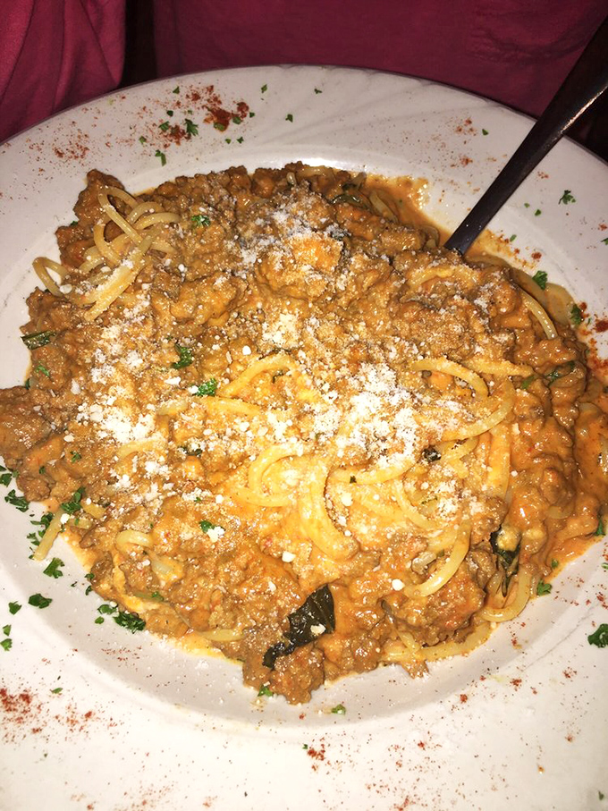 This Bolognese with spaghetti proves some culinary partnerships are simply meant to be, like Sinatra and Vegas.