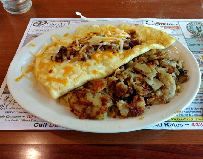 Breakfast doesn&rsquo;t get better than a fluffy omelet that&rsquo;s more than folded eggs&mdash;it&rsquo;s culinary creativity on a plate, paired with home fries worthy of stealing the spotlight.