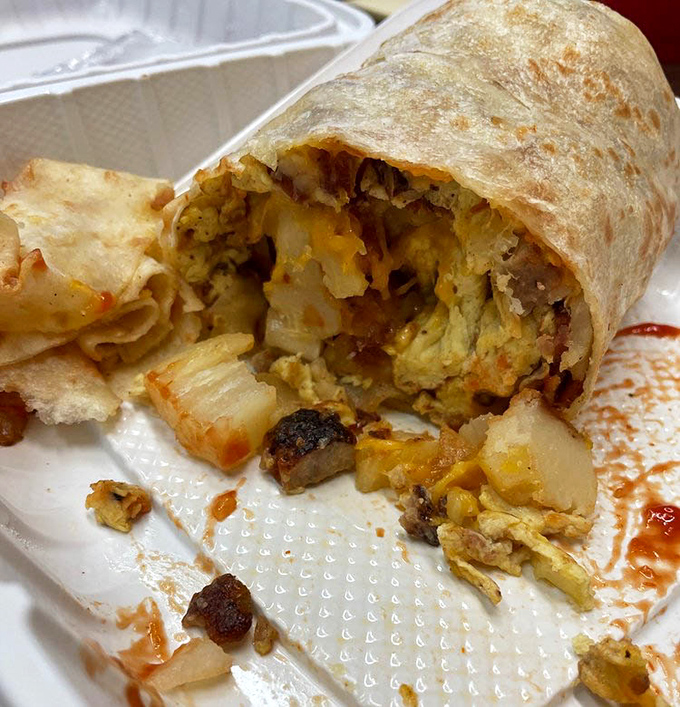 This breakfast burrito could double as a sleeping bag&mdash;comfort food that really commits to comfort.
