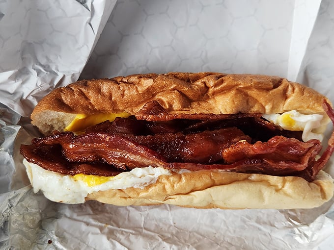 This bacon, egg and cheese sandwich isn't just breakfast&mdash;it's edible therapy wrapped in a roll that understands you better than your therapist.