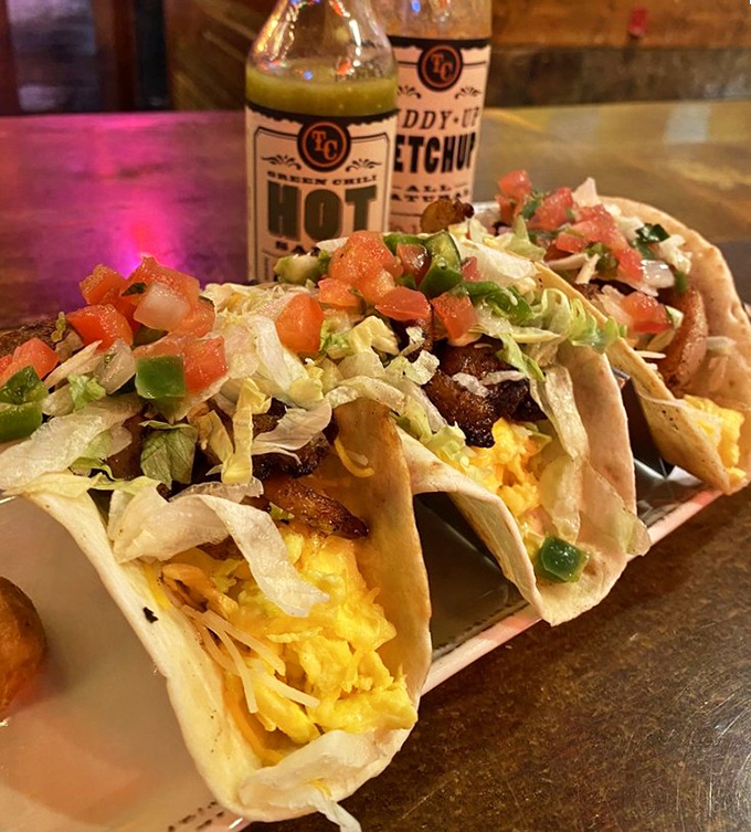 Breakfast tacos that bring the band together &ndash; eggs, cheese, and veggies performing in perfect harmony under the spotlight of fresh salsa.