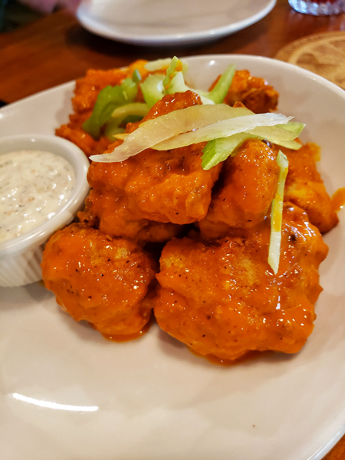 Buffalo cauliflower that makes you question everything you thought you knew about vegetables. Crispy, spicy, and utterly addictive.