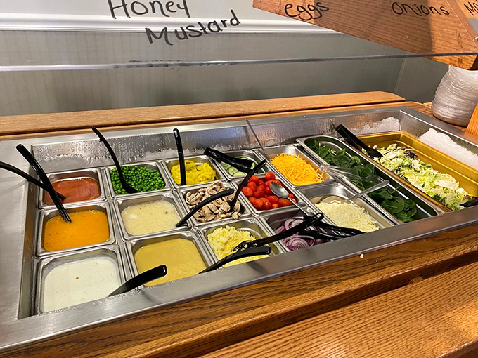 The salad bar buffet—where vegetables somehow taste better when you serve yourself. Nature's candy store for grown-ups.