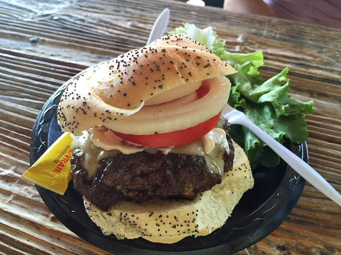 The burger that launched a thousand road trips. Thick, hand-formed, and cooked with the kind of reverence usually reserved for religious ceremonies.