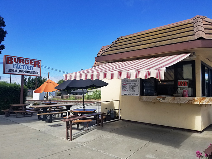 Burger Factory's no-frills approach lets the food do the talking. Those picnic tables have hosted countless family meals and first dates under California sunshine.