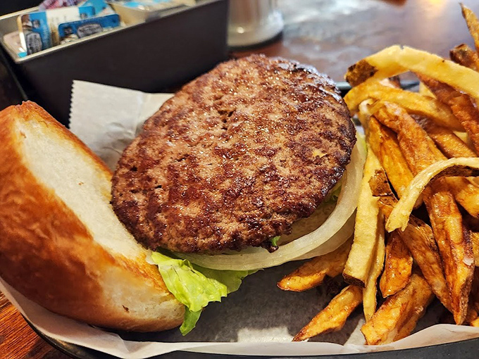 The burger that launched a thousand return trips. That perfect char speaks of a well-seasoned griddle with decades of delicious stories to tell.
