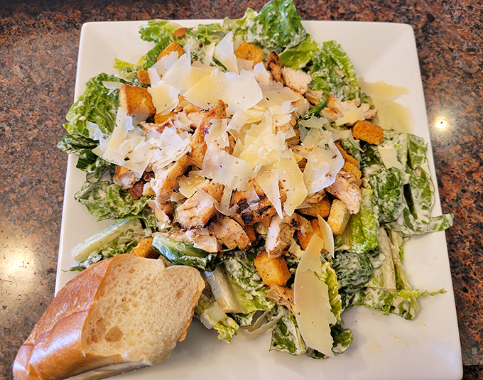 Caesar salad elevated to an art form with freshly shaved Parmesan, perfectly grilled chicken, and house-made croutons. Even the vegetables at Rocco's deserve their moment in the spotlight.