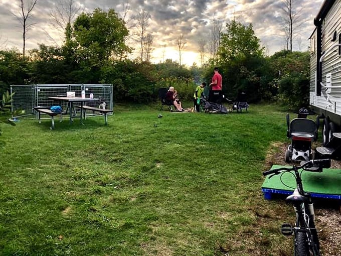 Sunset transforms an ordinary campsite into front-row seats for nature's evening show. S'mores taste better with a side of spectacular sky.
