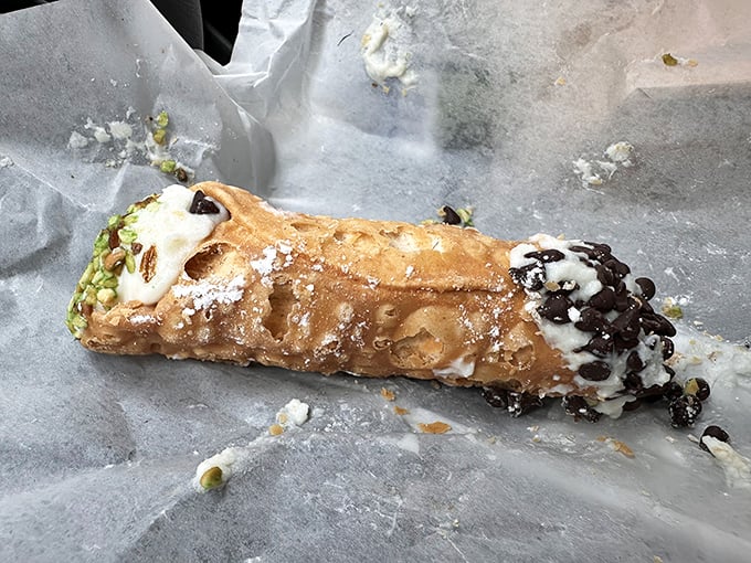 After the beef comes sweet redemption. This cannoli doesn't need to "leave the gun" - it'll disappear quickly enough on its own.