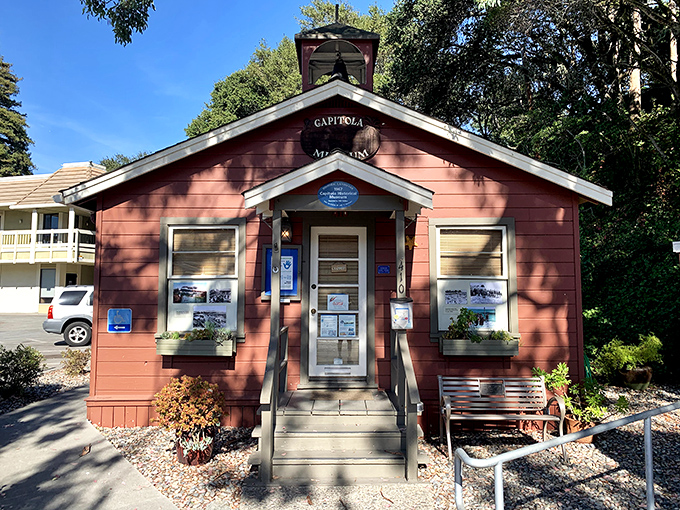 The Capitola Historical Museum's cheerful facade invites visitors to discover how this pocket-sized paradise evolved from sleepy fishing village to beloved beach town.