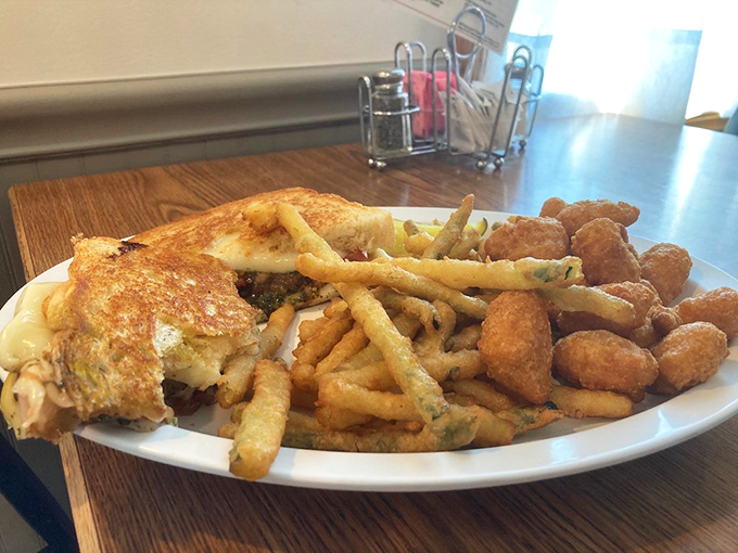 A sandwich so perfectly grilled it makes you wonder if toasting bread should be considered an Olympic sport.