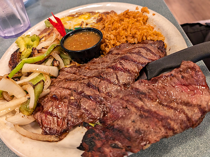 Carne asada so perfectly charred, you'll wonder if the grill master has a PhD in the science of deliciousness.
