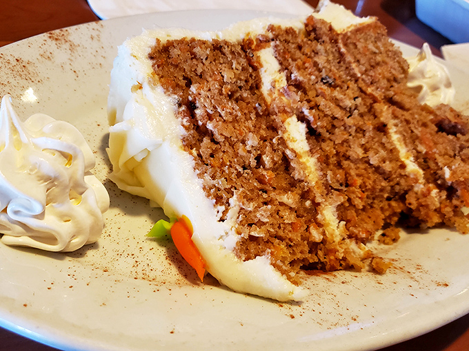 Carrot cake that makes you understand why rabbits are always so cheerful. Those layers aren't just cake—they're chapters in a love story.