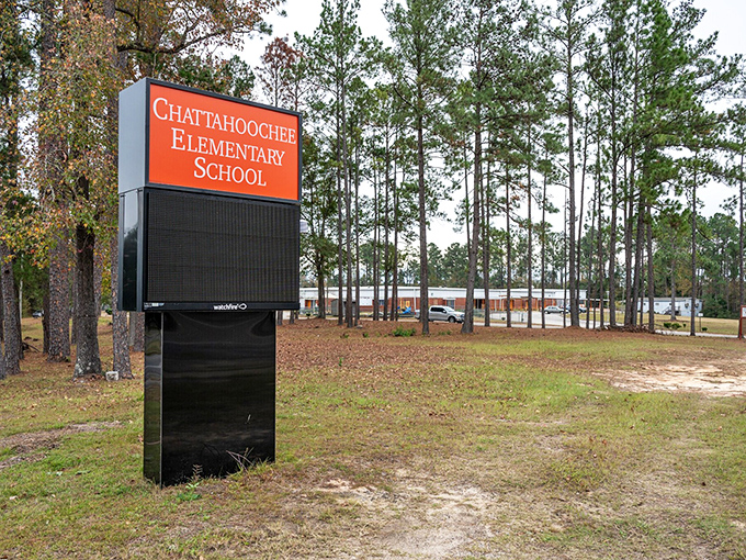 Chattahoochee Elementary School nurtures the town's future amid towering pines &ndash; where education happens with the bonus of natural surroundings.
