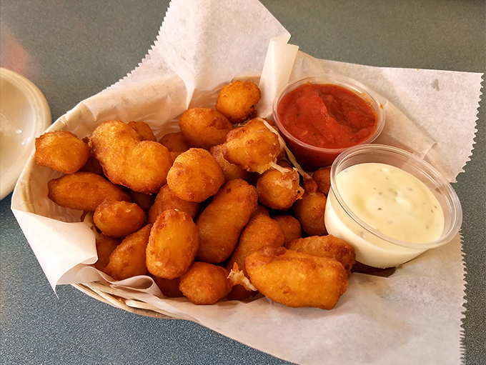 Wisconsin's unofficial state food&mdash;cheese curds&mdash;fried to golden perfection and served with dipping sauces that make you wonder why you'd eat anything else.