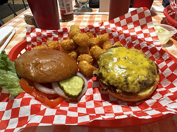Two burgers, two approaches to happiness. One dressed simply with fresh veggies, the other smothered in melted cheese&mdash;both delivering that primal burger satisfaction we all crave.