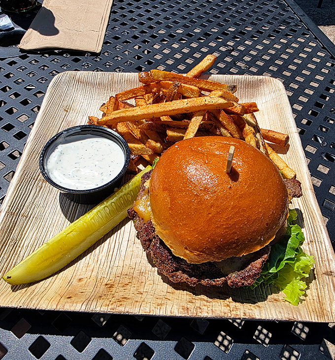 This isn't just a burger &ndash; it's a Lancaster County masterpiece on a wooden board, complete with hand-cut fries that put fast food to shame.