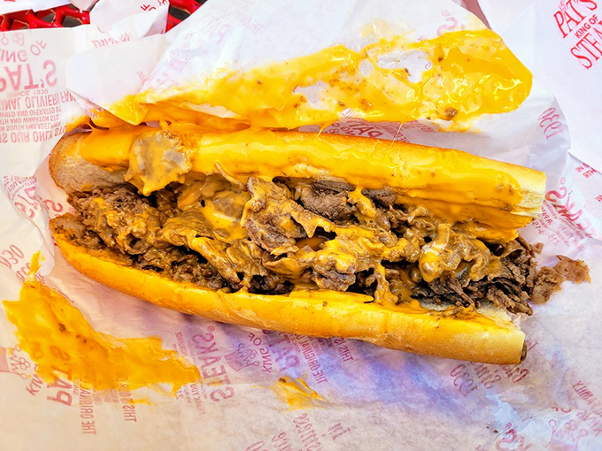 Behold the golden cascade of Cheez Whiz embracing chopped ribeye&mdash;a sandwich so iconic it should have its own Pennsylvania driver's license.